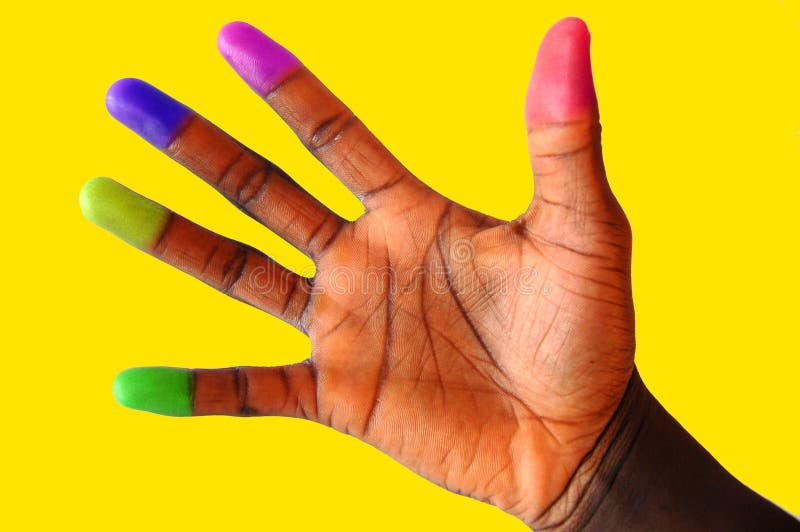 Multi Coloured (cultured) Finger Tips 3 Stock Image - Image of hand ...