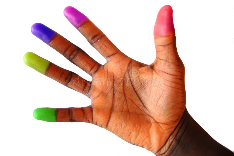 Multi Coloured (cultured) Finger Tips 3 Stock Image - Image of hand ...