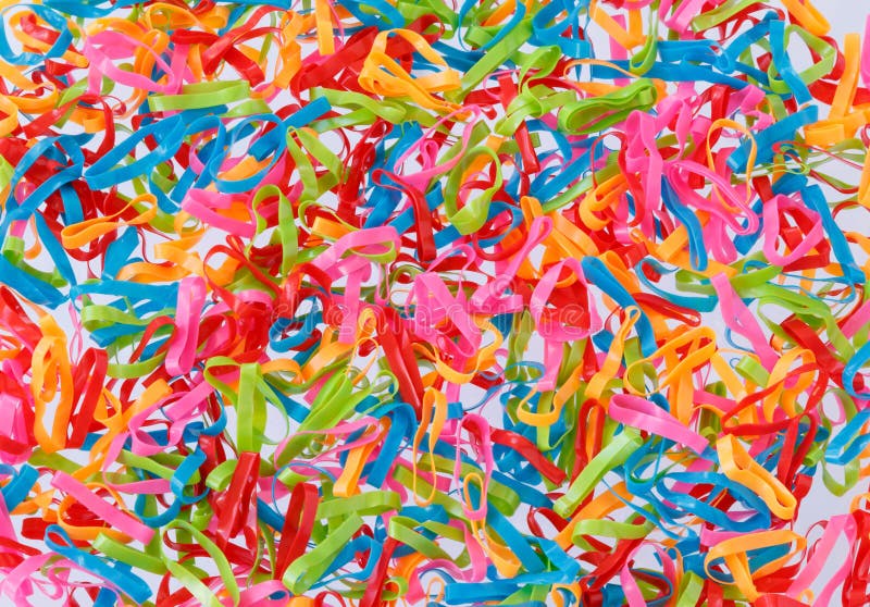 Multi Coloured Elastic Bands Background Stock Photo - Image of eraser ...