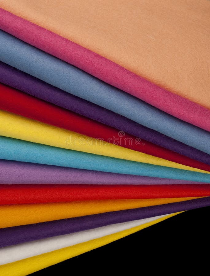 Multi Coloured Felt Fabrics Stock Photo - Image of black, saturated ...