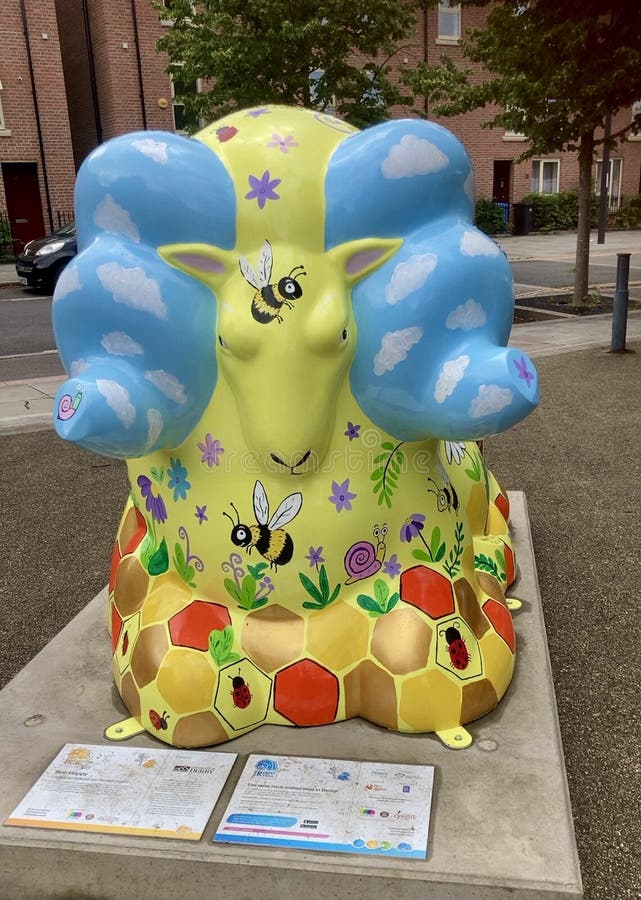 Fibreglass Model Ram from Derby Ram Trail, Derby UK, July 2021. Stock ...