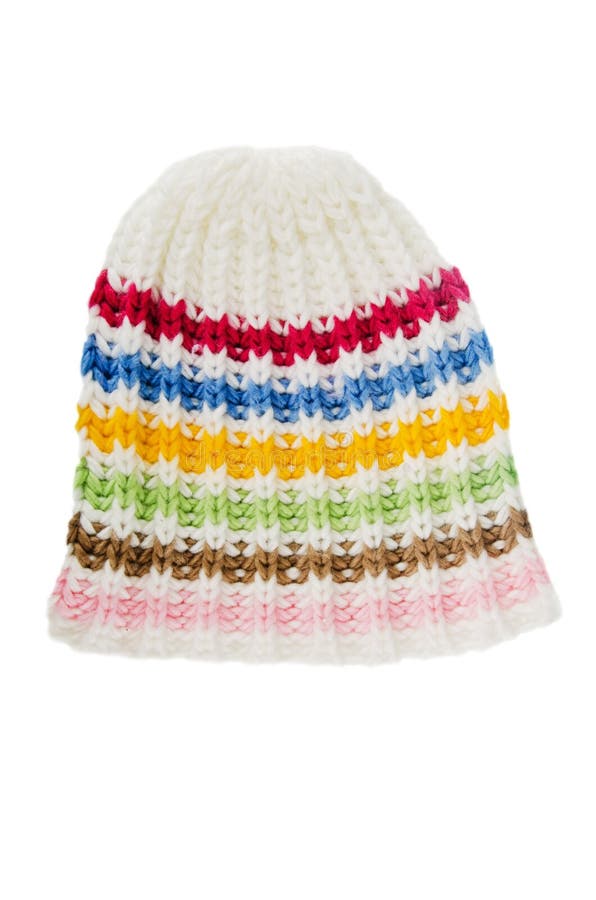 Multi-coloured knitted hat stock image. Image of cotton - 30038423