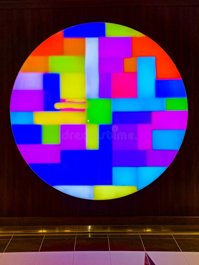 Multi Coloured Light Display on Wall Stock Photo - Image of light ...