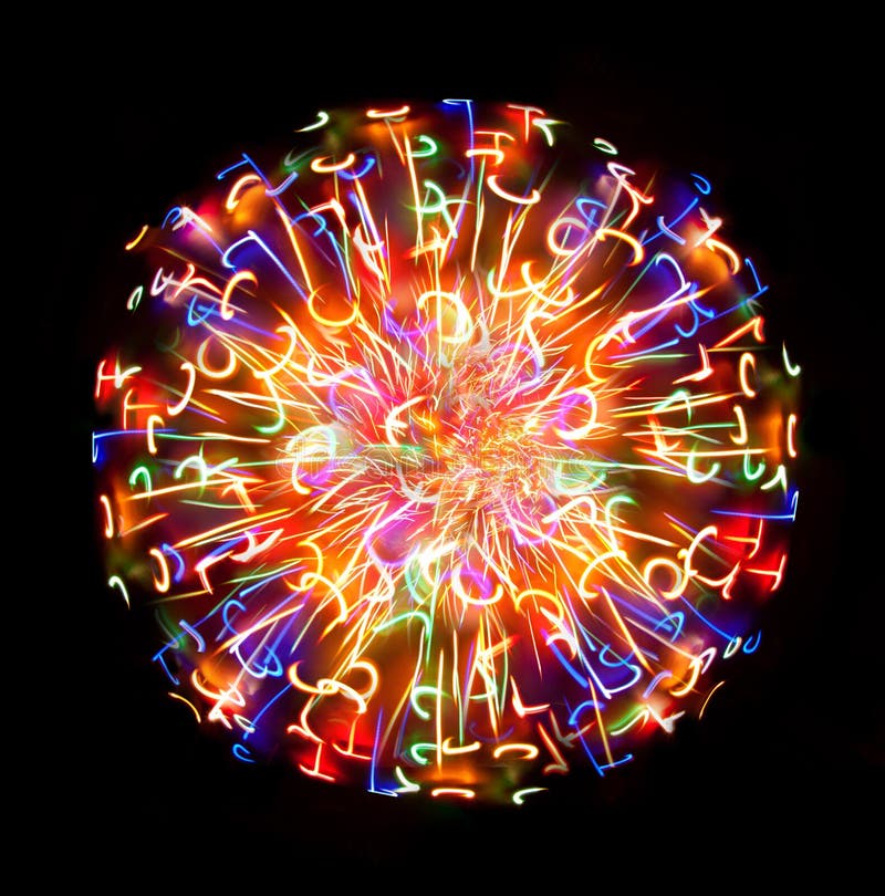 Firework Light Sphere Saluting Stock Photo - Image of fireball ...