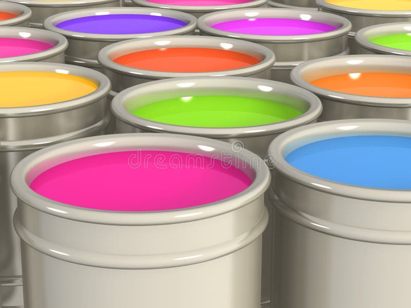 Multi-coloured paints stock illustration. Illustration of painted - 5968826