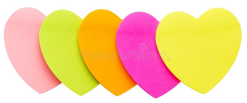 Multi Coloured Paper Hearts Stock Photo - Image of blank, coloured ...