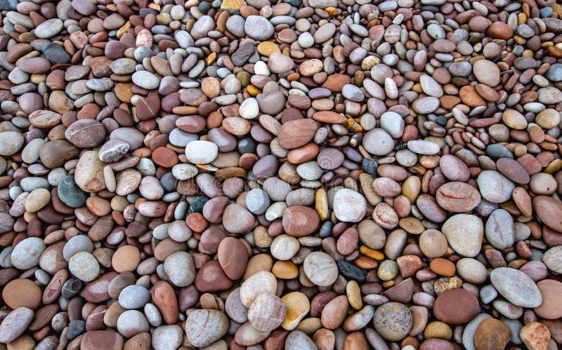 Multi Coloured Pebbles, on a Beach in the UK. Stock Image - Image of ...