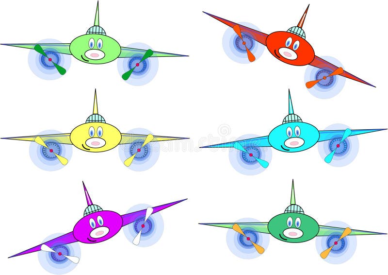 Multi-coloured planes stock vector. Illustration of funny - 6311368