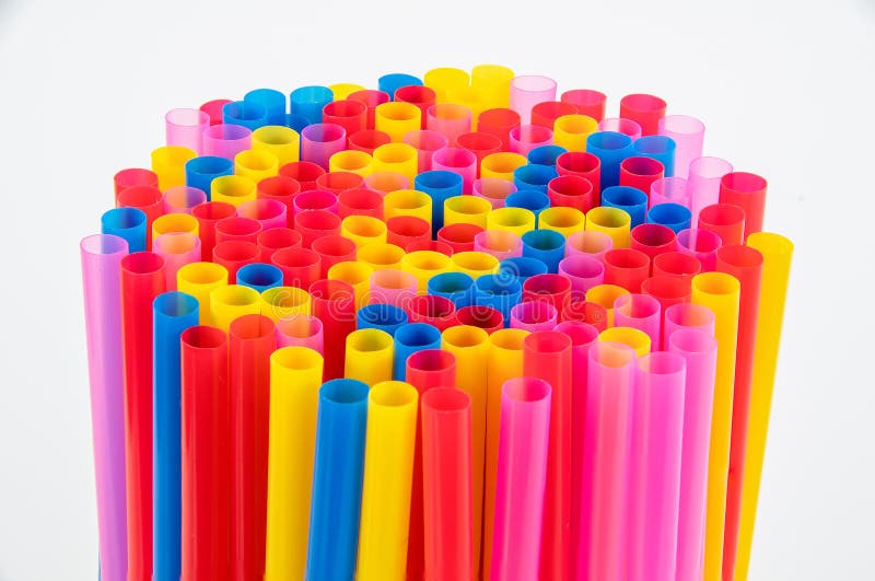 Colourful Plastic Drinking Straws Stock Photo - Image of food, yellow ...
