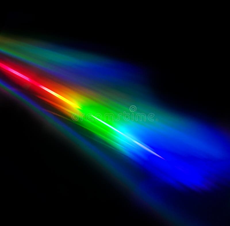Multi Coloured Ray Isolated on Black Bavkground Stock Image - Image of ...