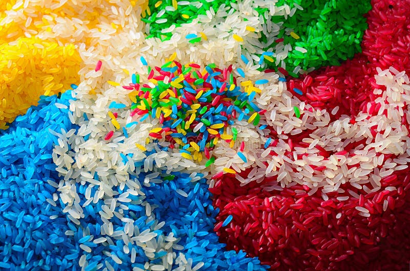 Multi-coloured rice stock image. Image of saturated, prayer - 22050447