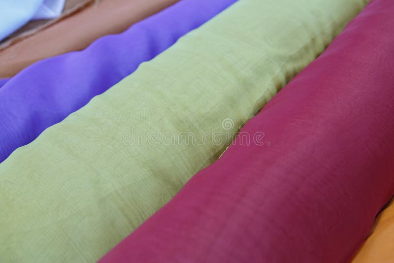 Multi-coloured Rolls of a Fabric. Stock Image - Image of sackcloth ...