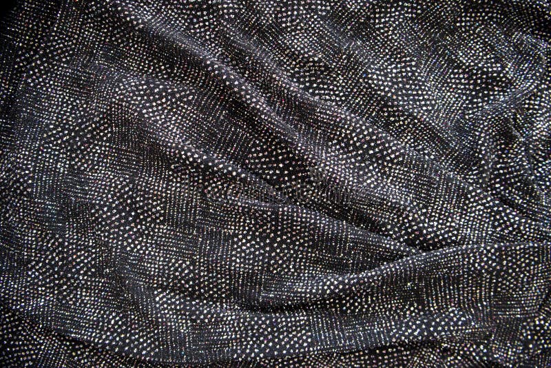 Multi Coloured Sequins on Black Fabric. Festive Background Stock Image ...
