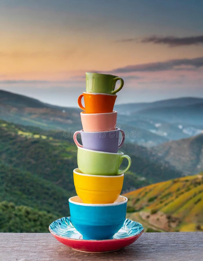 Multi- Coloured Stacking Cups Stock Photo - Image of china, child ...