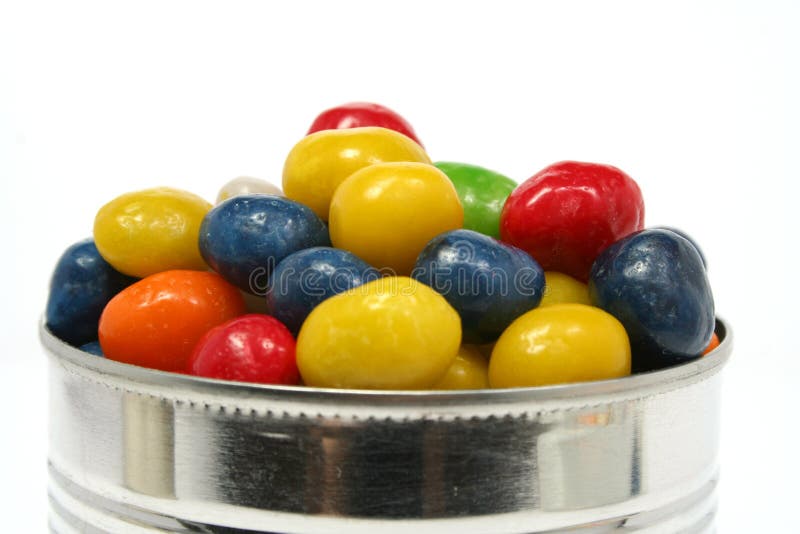 Multi-coloured Sweets With Raisin In Metal Bank 2 Picture. Image: 1798721