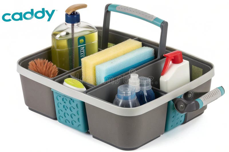 Multi-compartment Cleaning Caddy Stock Illustration - Illustration of ...