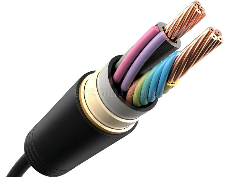 Multi-Conductor Cable Cutaway Stock Illustration - Illustration of ...