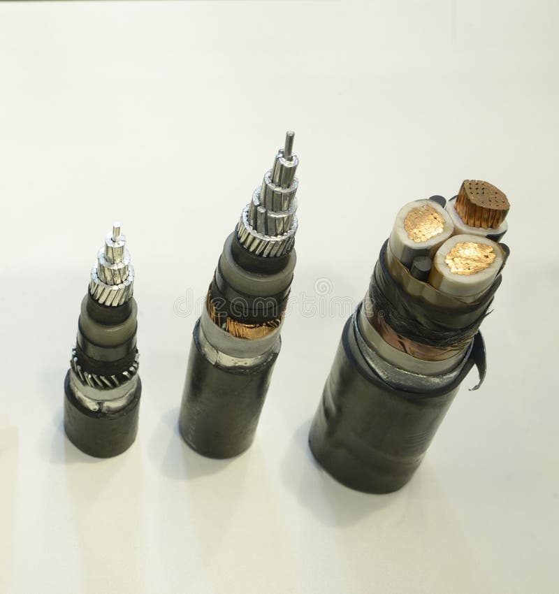 Multi-conductor Control and Power Cables, Sheathed. Closeup Stock Photo ...
