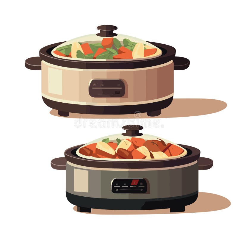 Multi Cooker Creations: Vector Illustration of Cooked Food Set Stock ...
