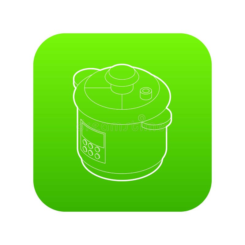 Multi Cooker Icon Green Vector Stock Vector - Illustration of home ...