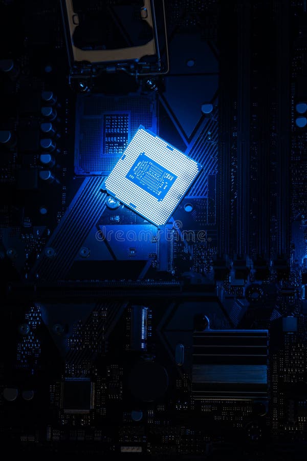 Multi Core CPU Installation on Computer Motherbord Stock Image - Image ...