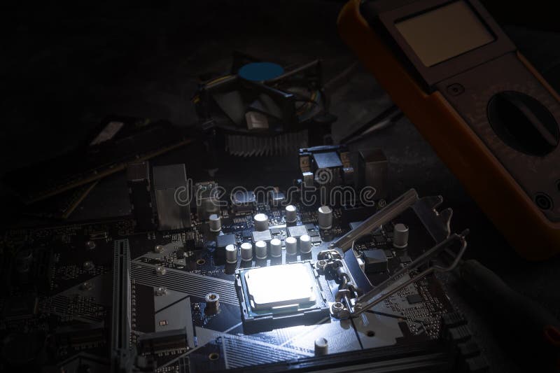 Multi Core CPU Installation on Computer Stock Image - Image of ...