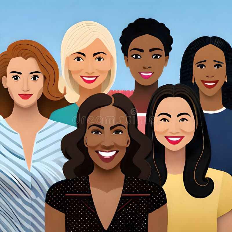 Multi-cultural Group of Women Graphic - Ai Generated Image Stock ...