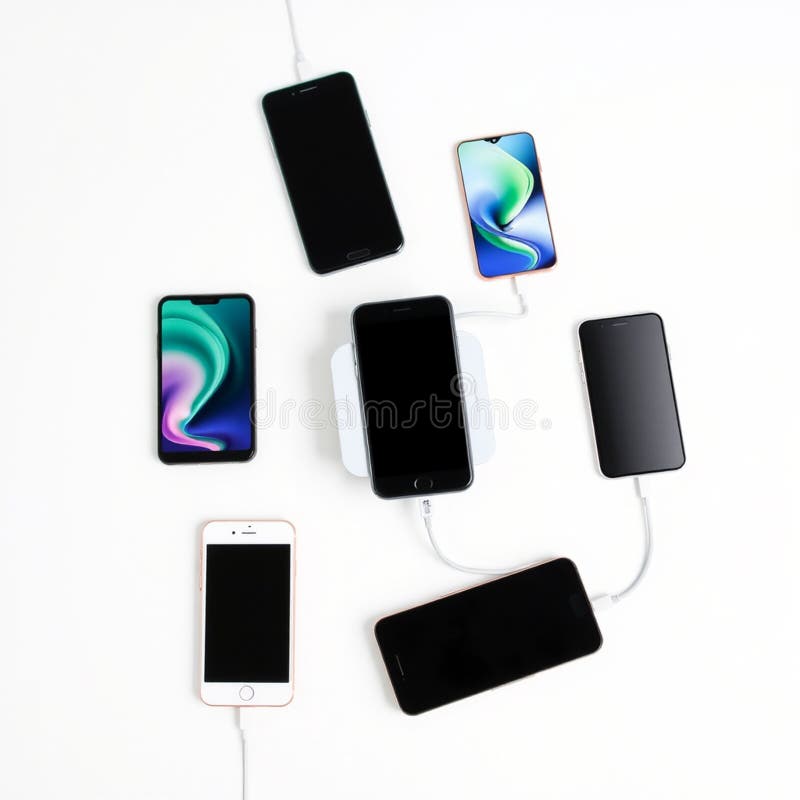A Multi-device Charging Station, Featuring Multiple USB Ports Stock ...