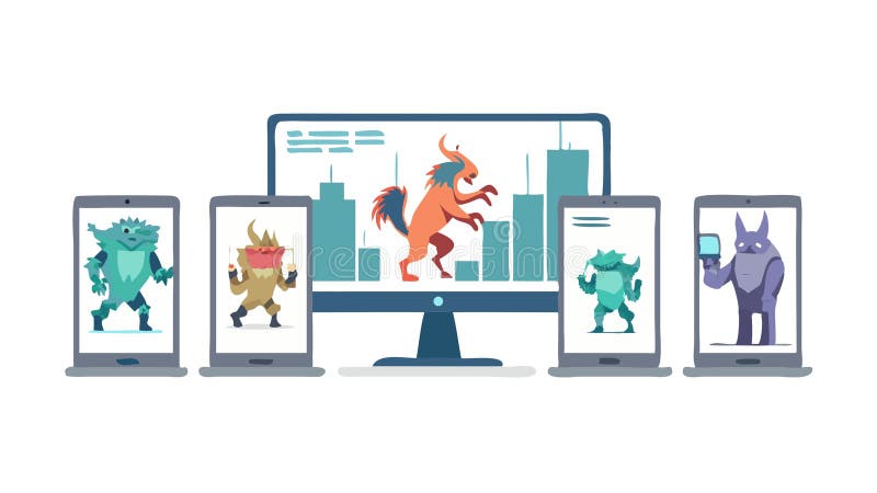 Multi Device Design, Responsive Digital Content, Vector Design ...