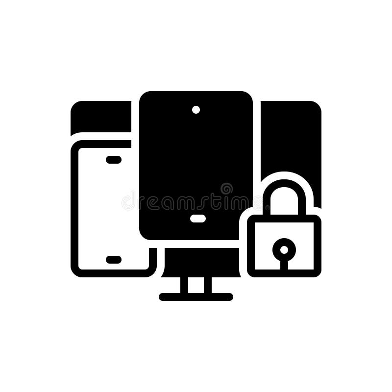 Black Solid Icon for Multi Device, Security and Antivirus Stock Vector ...