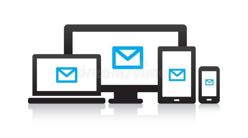 Multi-Device Message Icons Vector Stock Vector - Illustration of vector ...