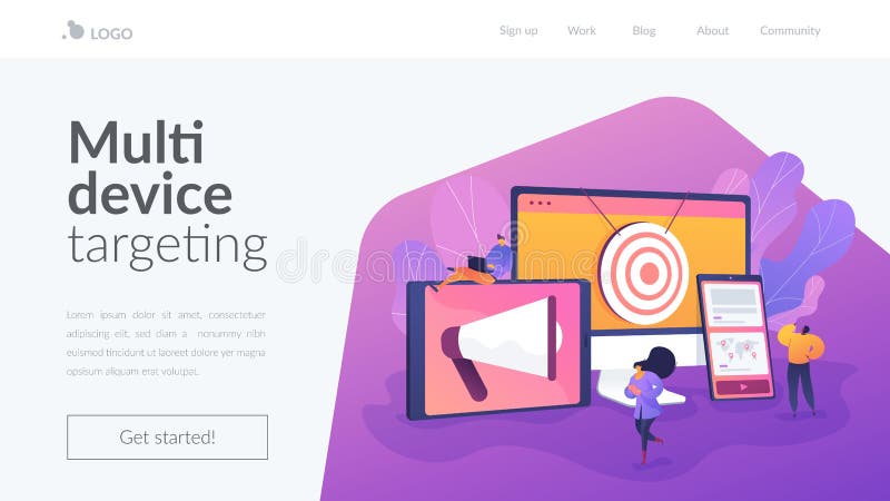 Multi Device Targeting Landing Page Template Stock Vector ...