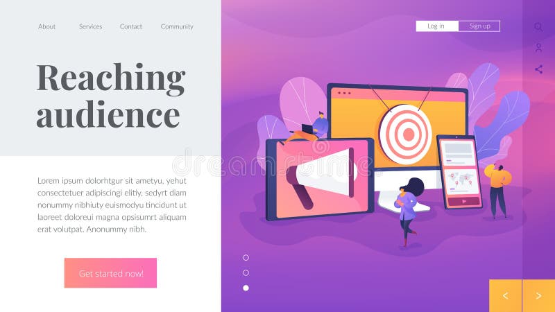 Multi Device Targeting Landing Page Template. Stock Vector ...