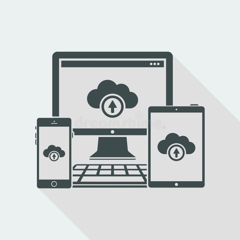 Multi devices cloud icon stock vector. Illustration of device - 117825236