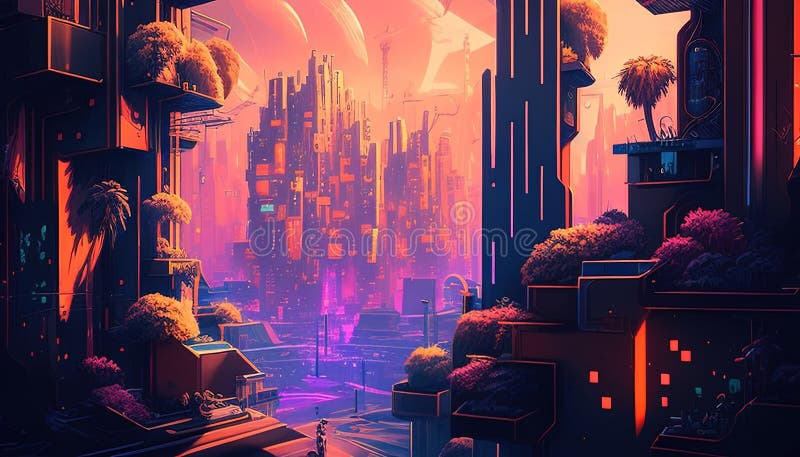 A Multi-dimensional Cityscape with an Exotic Concept, an Imaginative ...