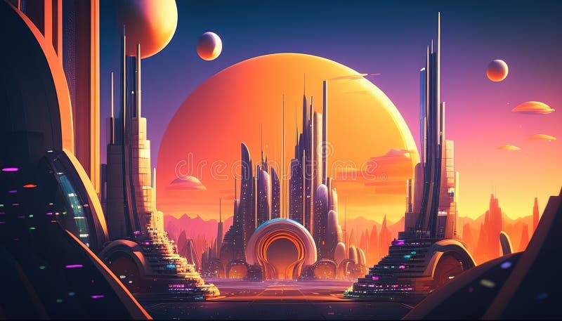 A Multi-dimensional Cityscape with an Exotic Concept, an Imaginative ...