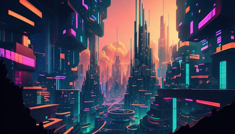 A Multi-dimensional Cityscape with an Exotic Concept, an Imaginative ...