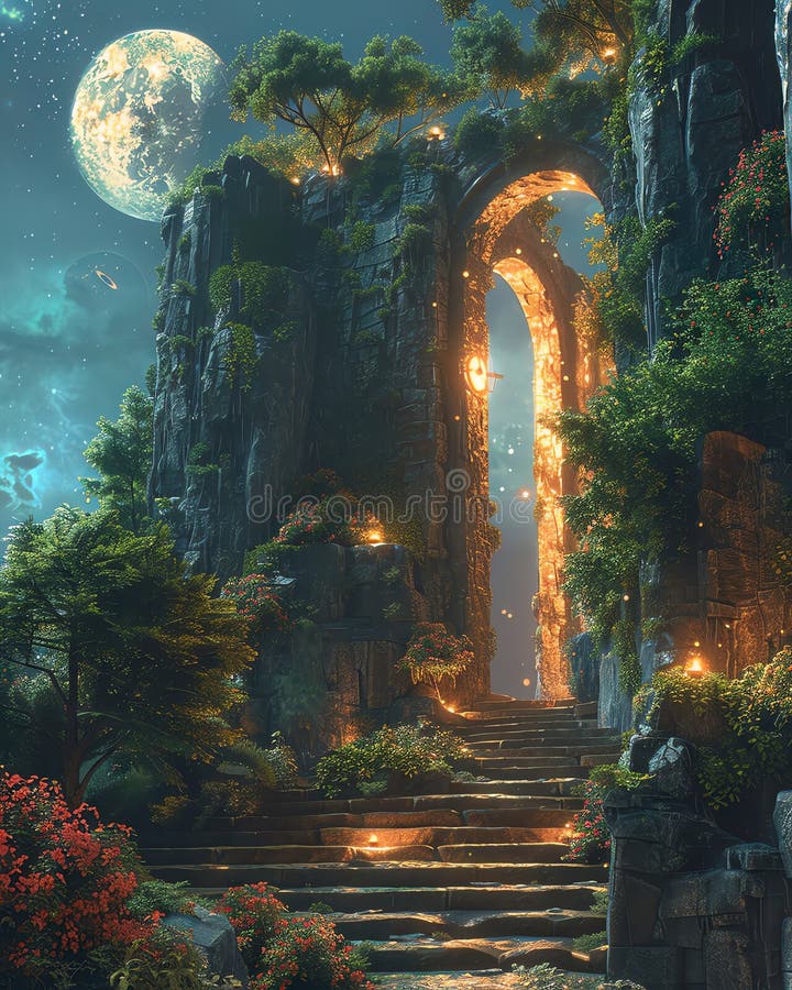 Multi Dimensional Earth Day Event with Portals Showing Various Earth ...