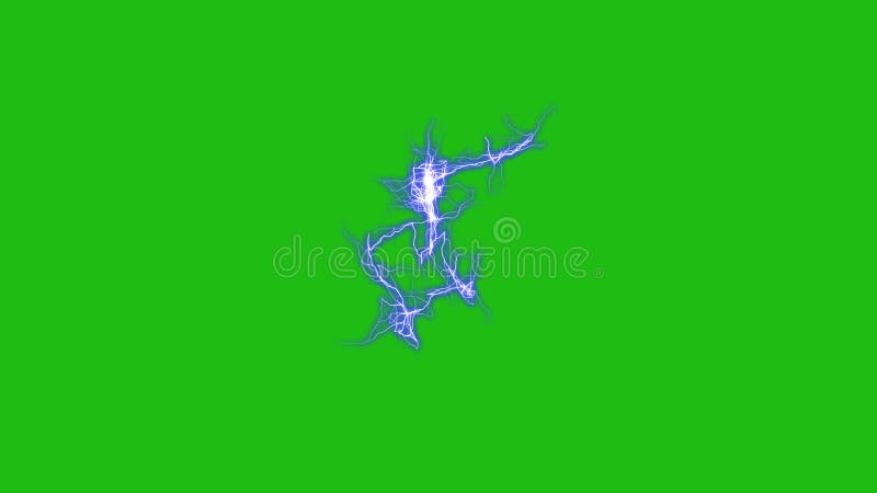 Multi-directional Lightning Strikes Green Screen Stock Video - Video of ...