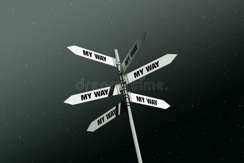 Multi-Directional Street Sign with Six Arrow Pointers Stock ...