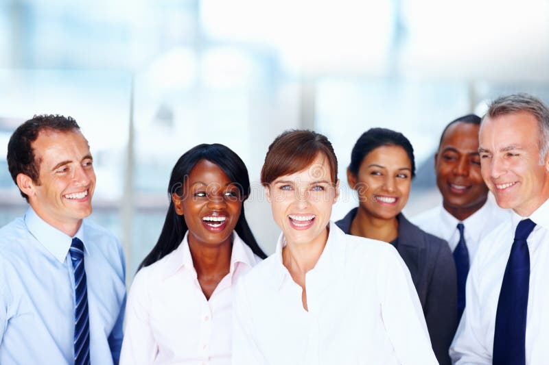 Multi Ethnic Business People Cheering Their Team Leader. Group of Multi ...