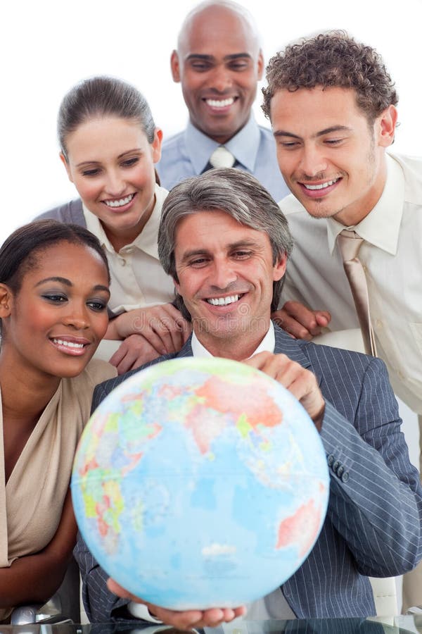Multi-ethnic Business People Looking at a Computer Stock Image - Image ...