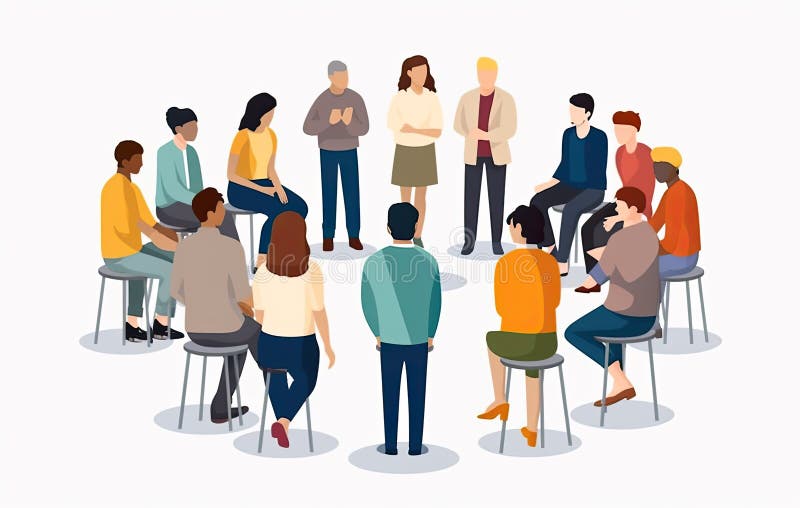 Multi-Ethnic Diverse Group of People in Circle Concept Stock ...