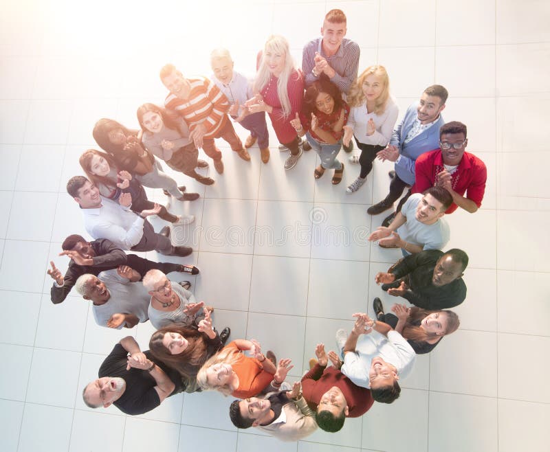 Multi-Ethnic Diverse Group of People in Circle Stock Photo - Image of ...