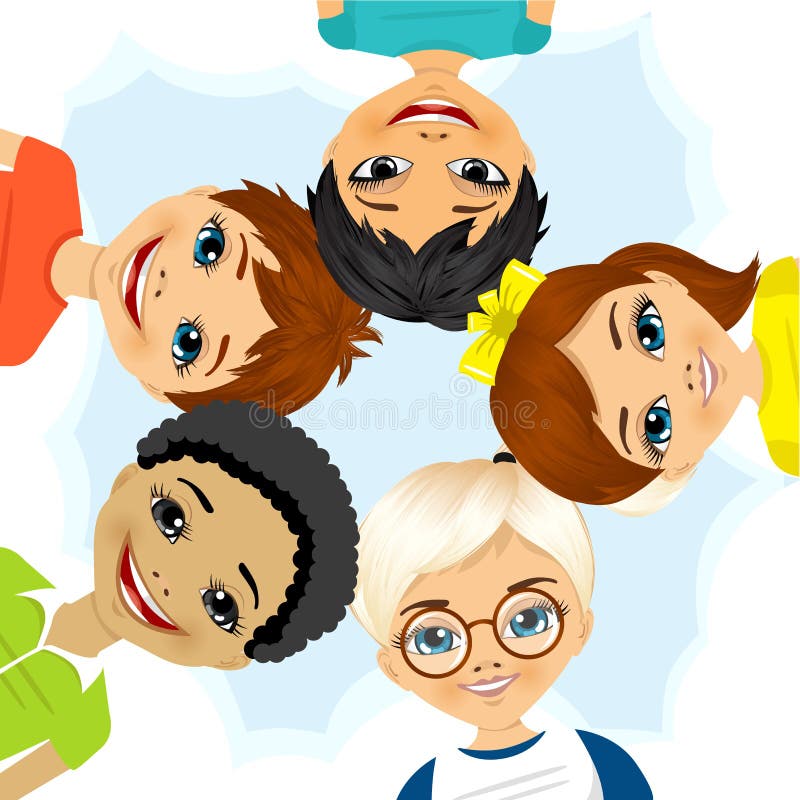 Multi Ethnic Group of Children Forming a Circle Stock Vector ...