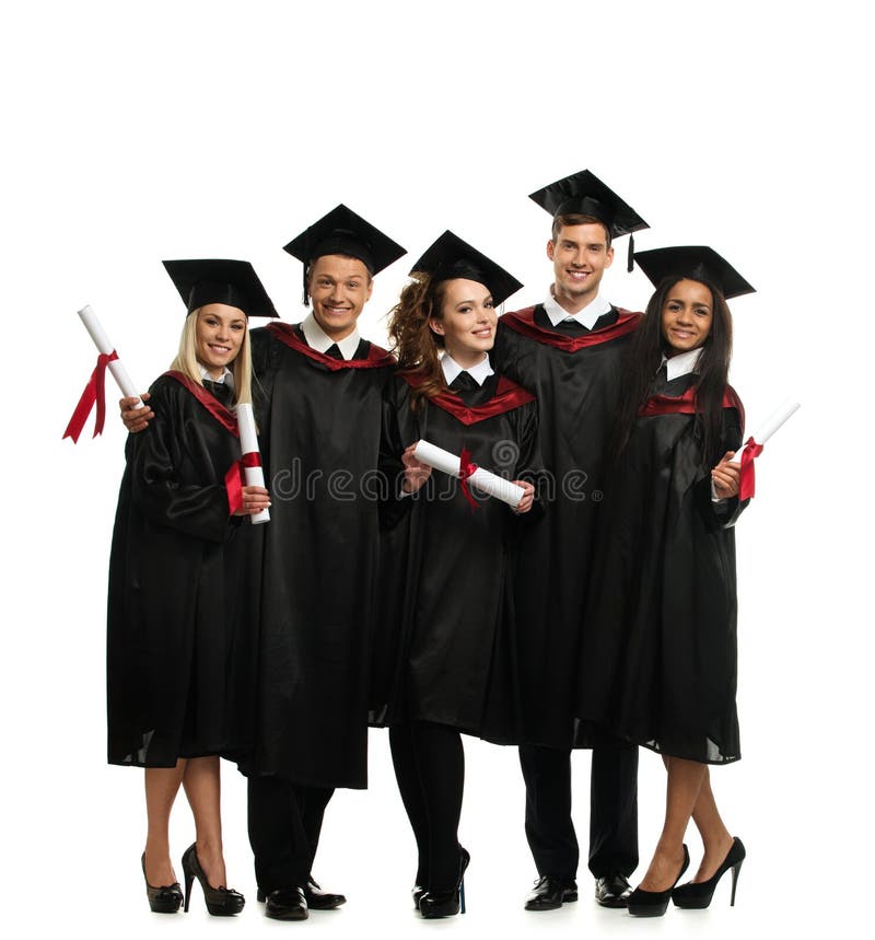 Multi Ethnic Group of Graduated Students Stock Image - Image of mantle ...