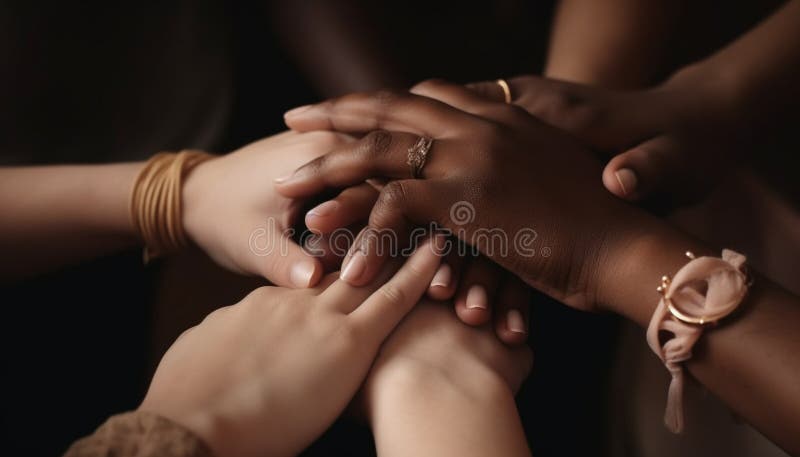 A Multi Ethnic Group Holding Hands in Solidarity and Togetherness ...