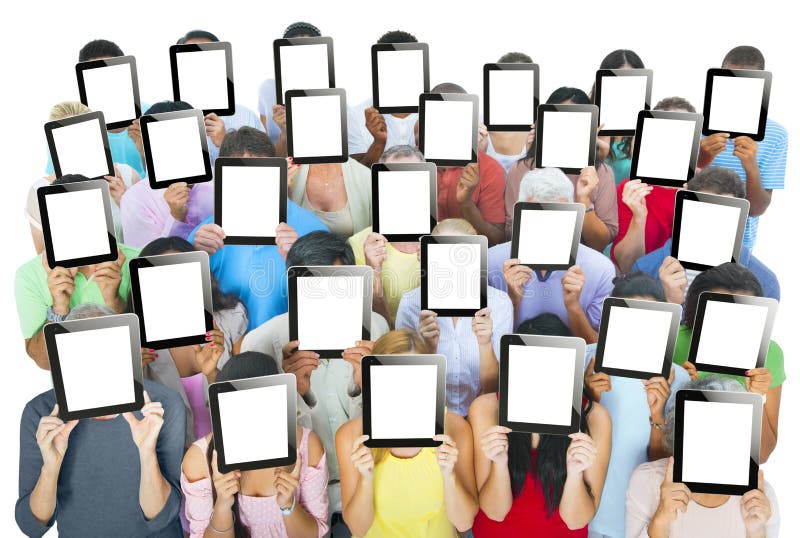 Multi-ethnic Group of People Holding Digital Tablets Stock Photo ...