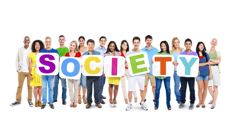 Multi-Ethnic Group Of People Holding Society Stock Image - Image of ...