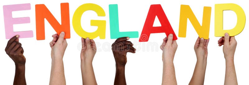 Multi Ethnic Group of People Holding the Word England Stock Image ...